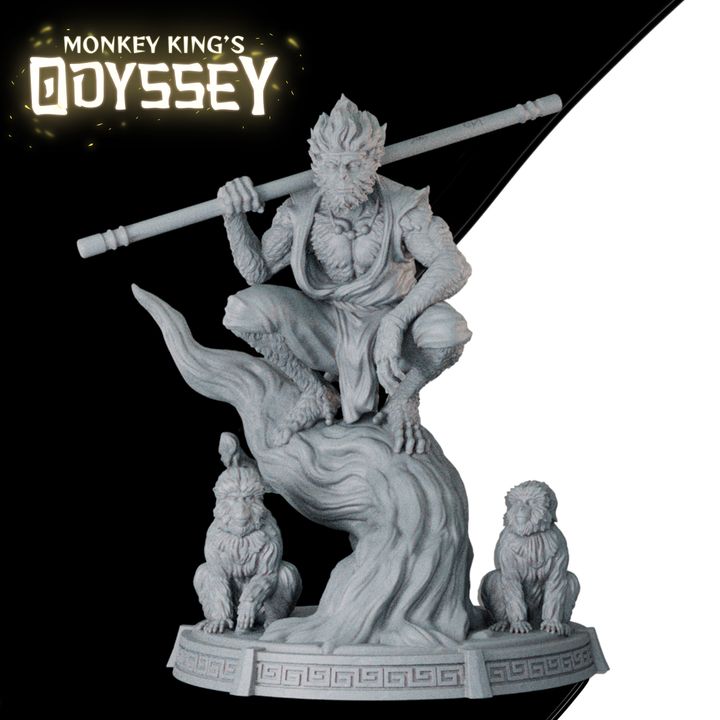 3D Printable Monkey King's Odyssey (32mm & 75mm) by Saga Miniatures