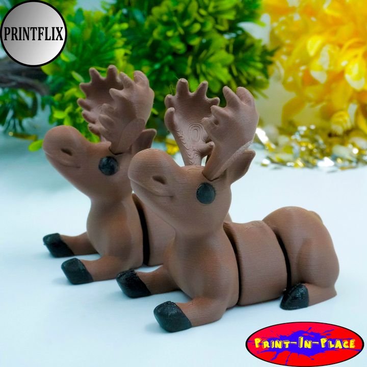3D Printable CUTE FLEXI TINY MOOSE by Printflix