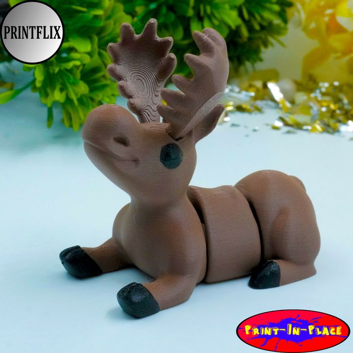 3D Printable CUTE FLEXI TINY MOOSE by Printflix