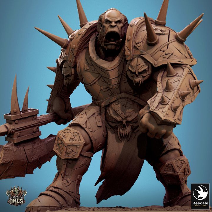 3D Printable Orc Boss by Rescale Miniatures