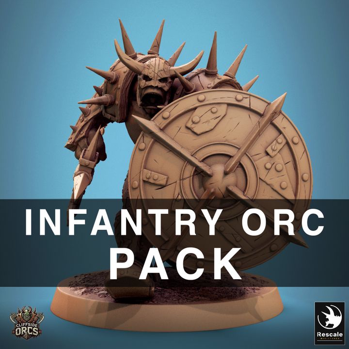 3D Printable Pack Infantry Orc by Rescale Miniatures