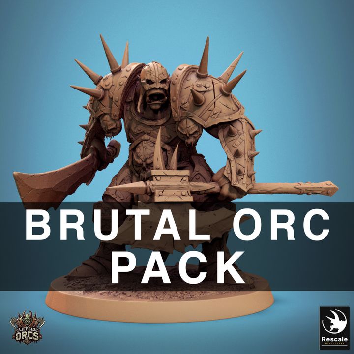 3D Printable Pack Brutal Orc by Rescale Miniatures