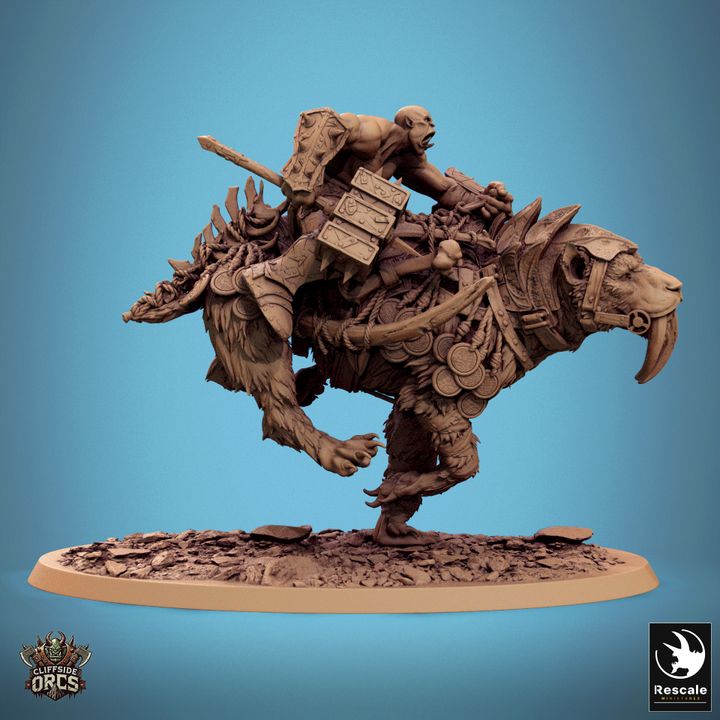 3D Printable Pack Saber-toothed tiger Mounted by Rescale Miniatures