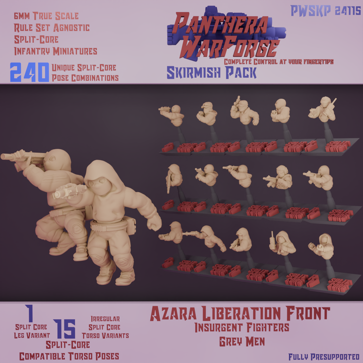 3D Printable ALF Insurgent Fighters Grey Man: Split-Core Skirmish Pack ...