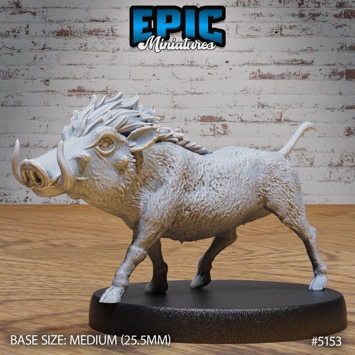 3D Printable Warthog / Wild Pig / Boar Animal / Evil Horned Beast ...