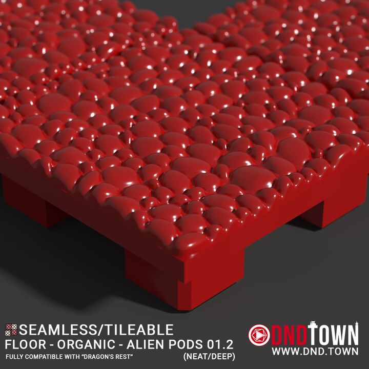 3D Printable 3D Modular Dungeon Tile: Floor - Organic - Alien Pods 1.2 ...