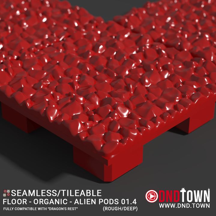 3D Printable 3D Modular Dungeon Tile: Floor - Organic - Alien Pods 1.4 ...