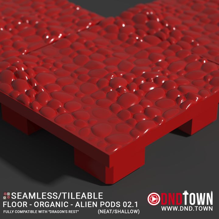 3D Printable 3D Modular Dungeon Tile: Floor - Organic - Alien Pods 2.1 ...