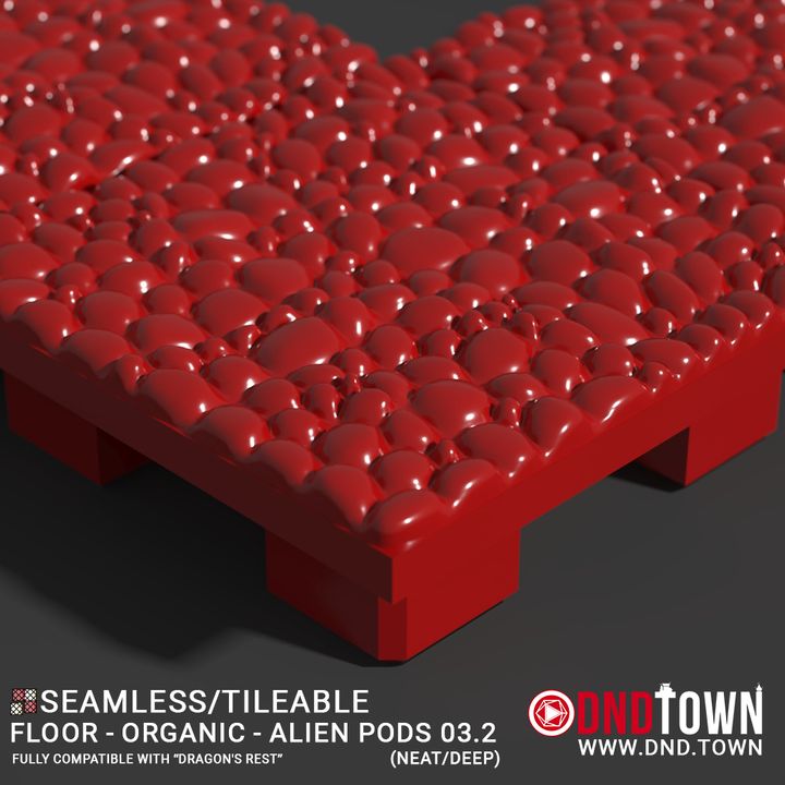 3D Printable 3D Modular Dungeon Tile: Floor - Organic - Alien Pods 3.2 ...
