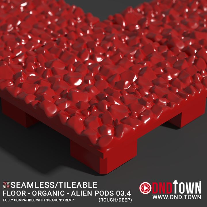 3D Printable 3D Modular Dungeon Tile: Floor - Organic - Alien Pods 3.4 ...