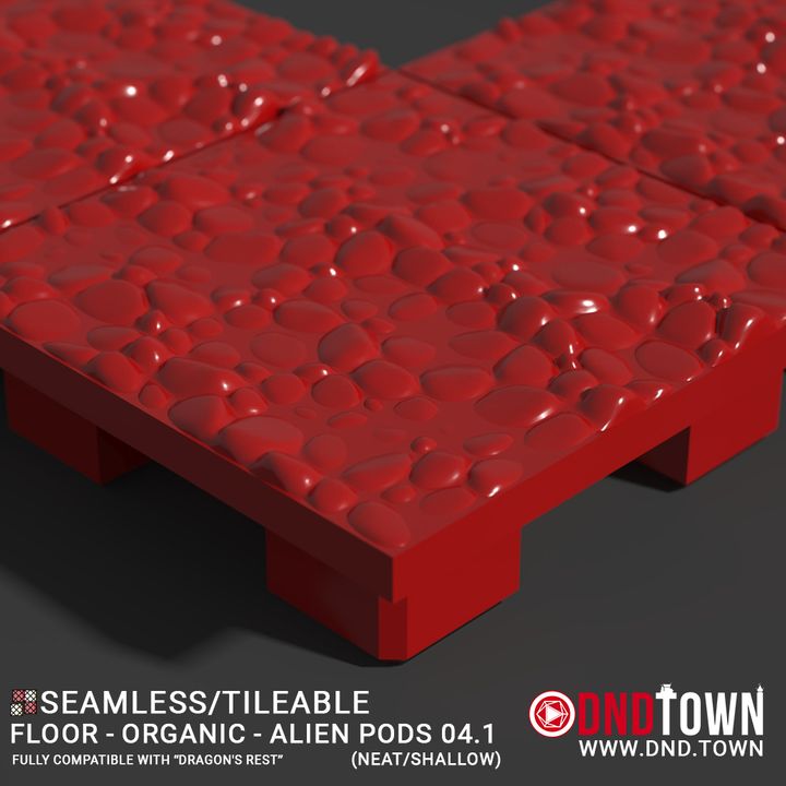 3D Printable 3D Modular Dungeon Tile: Floor - Organic - Alien Pods 4.1 ...