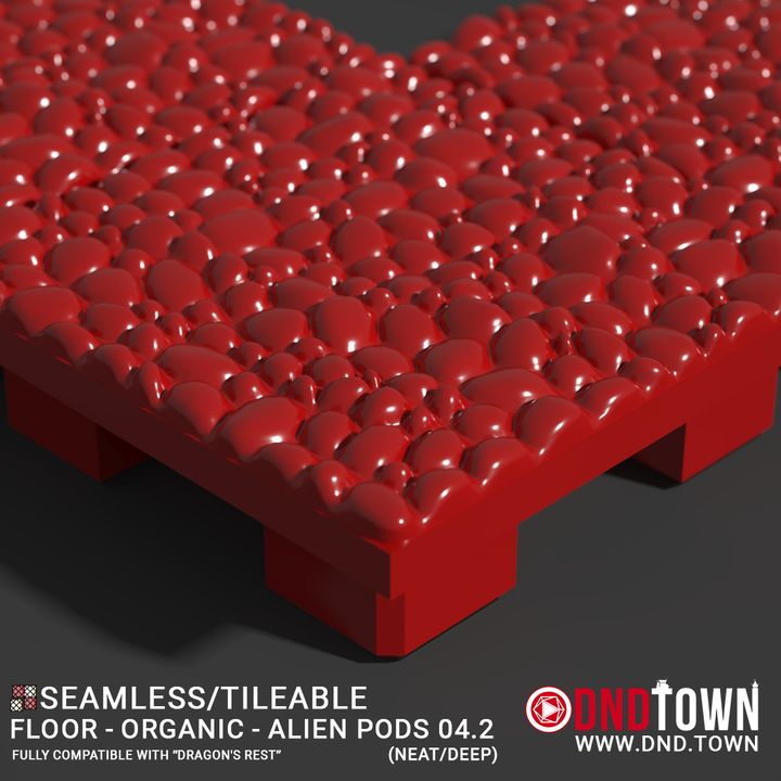 3D Printable 3D Modular Dungeon Tile: Floor - Organic - Alien Pods 4.2 ...