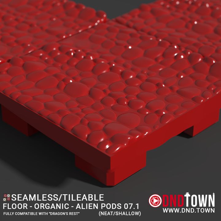 3D Printable 3D Modular Dungeon Tile: Floor - Organic - Alien Pods 7.1 ...
