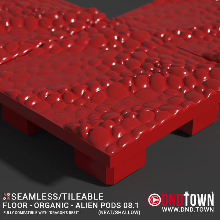 3D Printable 3D Modular Dungeon Tile: Floor - Organic - Alien Pods 8.1 ...