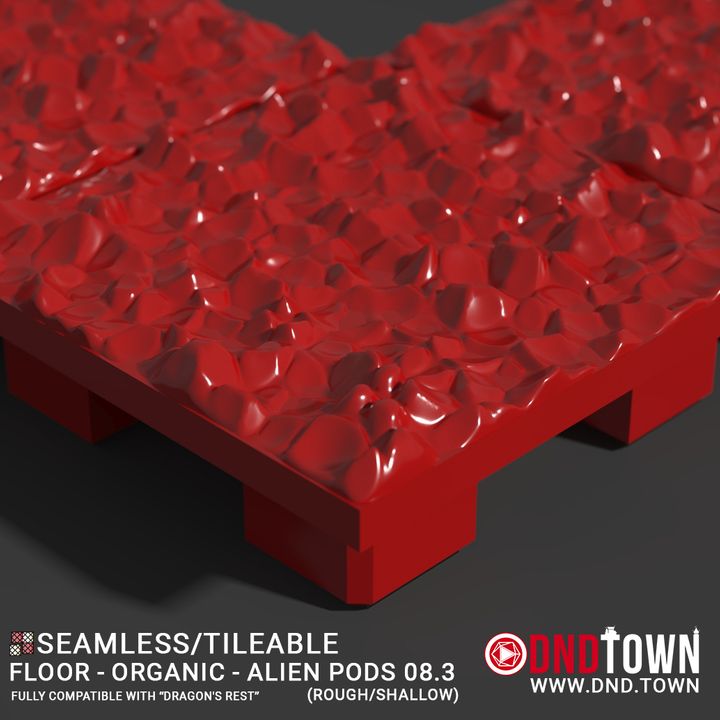 3D Printable 3D Modular Dungeon Tile: Floor - Organic - Alien Pods 8.3 ...