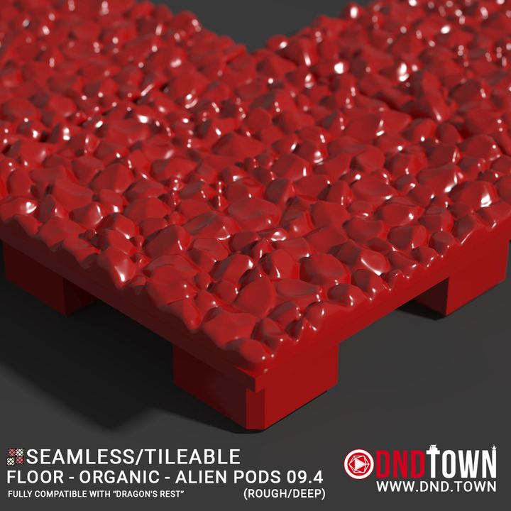 3D Printable 3D Modular Dungeon Tile: Floor - Organic - Alien Pods 9.4 ...