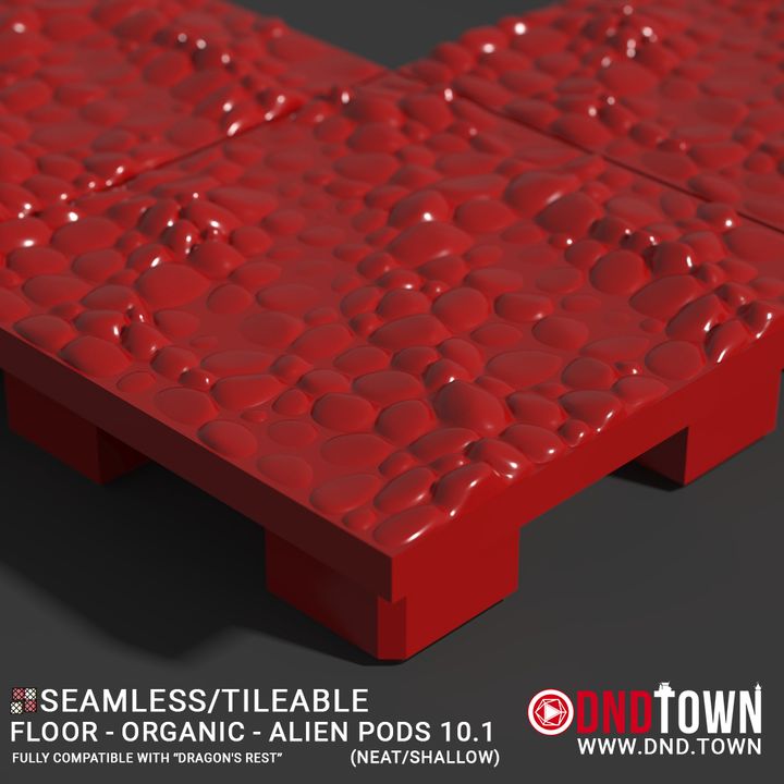3D Printable 3D Modular Dungeon Tile: Floor - Organic - Alien Pods 10.1 ...