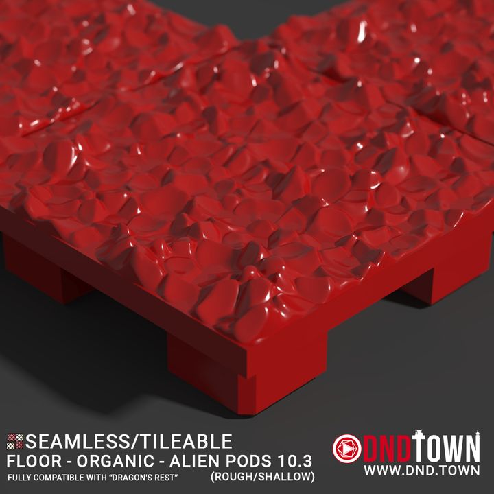 3D Printable 3D Modular Dungeon Tile: Floor - Organic - Alien Pods 10.3 ...