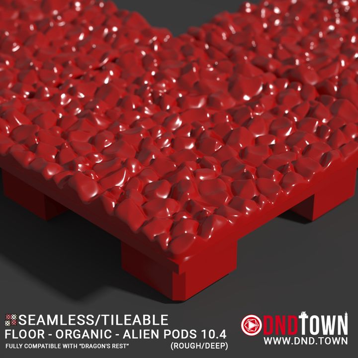 3D Printable 3D Modular Dungeon Tile: Floor - Organic - Alien Pods 10.4 ...