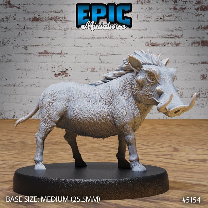 3D Printable Warthog Set / Wild Pig / Boar Animal / Evil Horned Beast ...