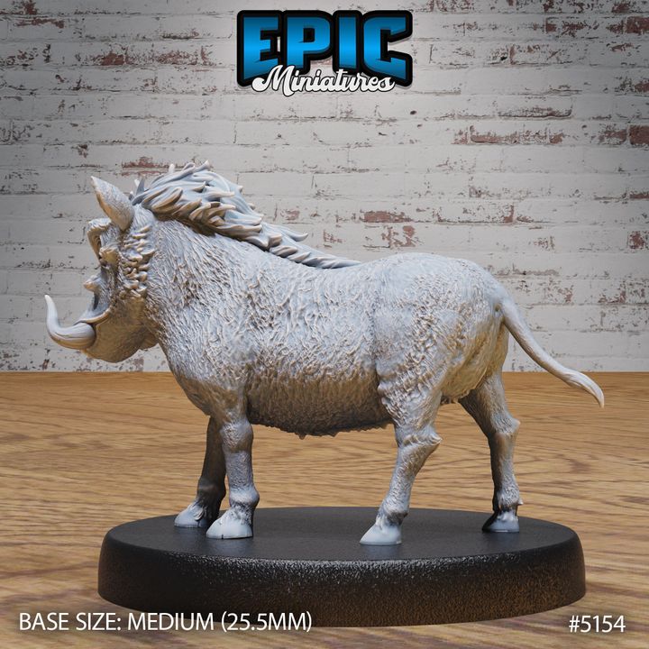 3D Printable Warthog Set / Wild Pig / Boar Animal / Evil Horned Beast ...