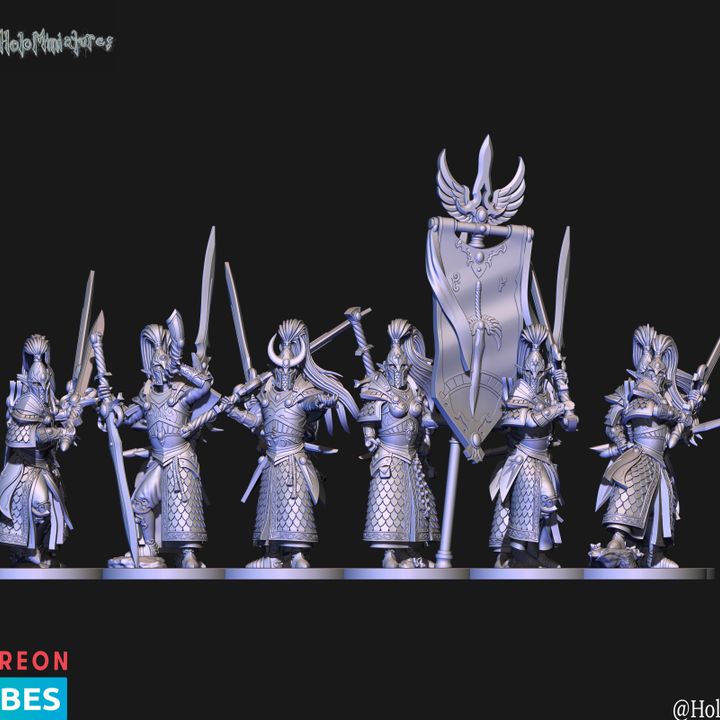 3D Printable High elves Swordmasters (elf) by HoloMiniatures