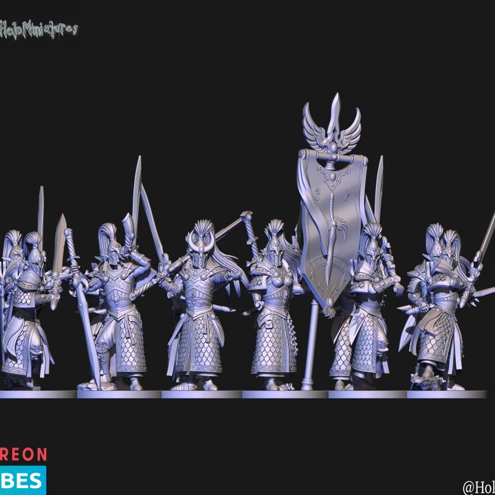 3D Printable High elves Swordmasters (elf) by HoloMiniatures
