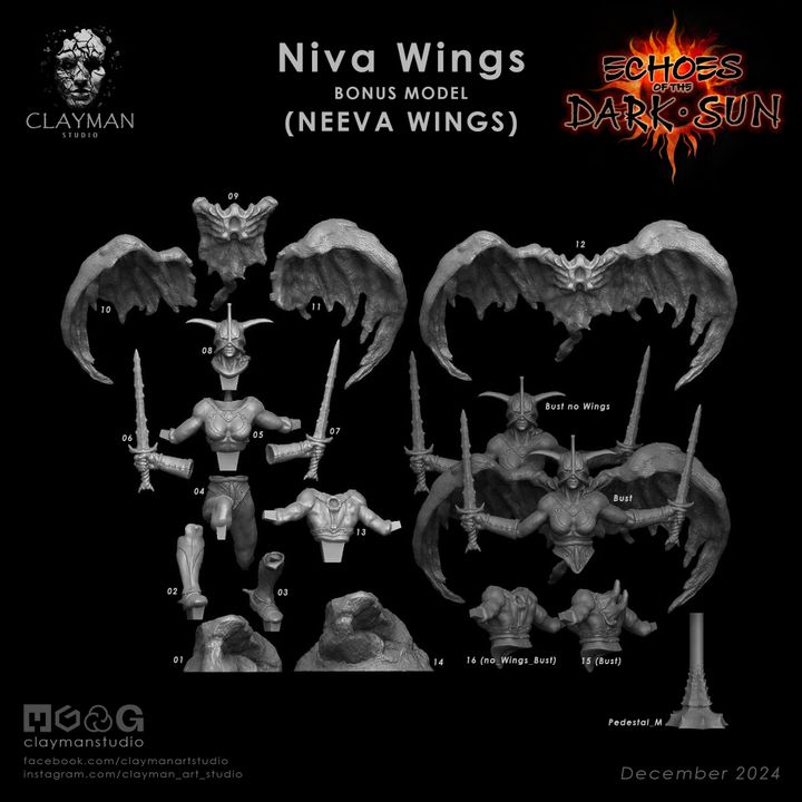 3D Printable Niva Wings - 32mm - 75mm - 1/10 by Clayman Studio