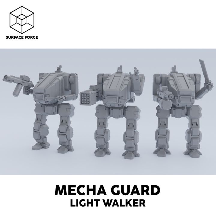 3D Printable Mecha Guard Light Walker by Eric