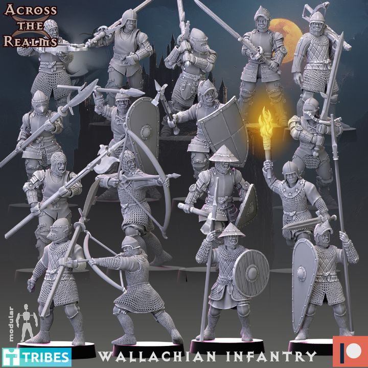 3D Printable Wallachian Infantry by Across the Realms