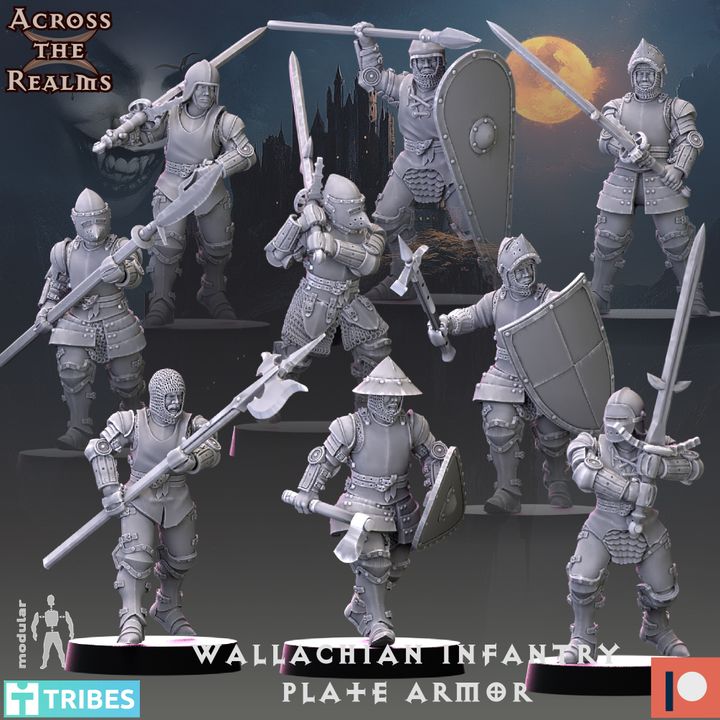 3D Printable Wallachian Infantry by Across the Realms