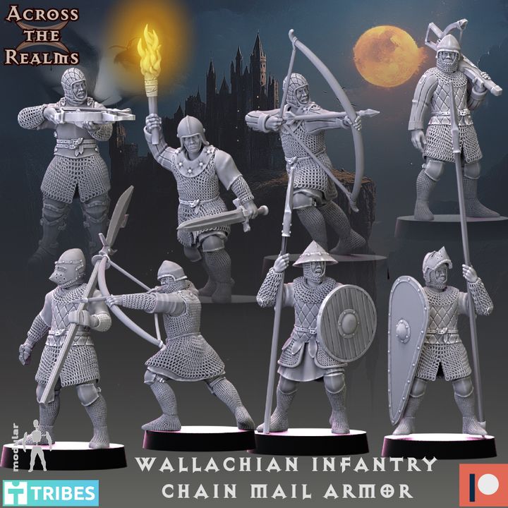 3D Printable Wallachian Infantry by Across the Realms