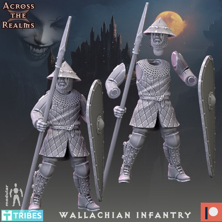 3D Printable Wallachian Infantry by Across the Realms