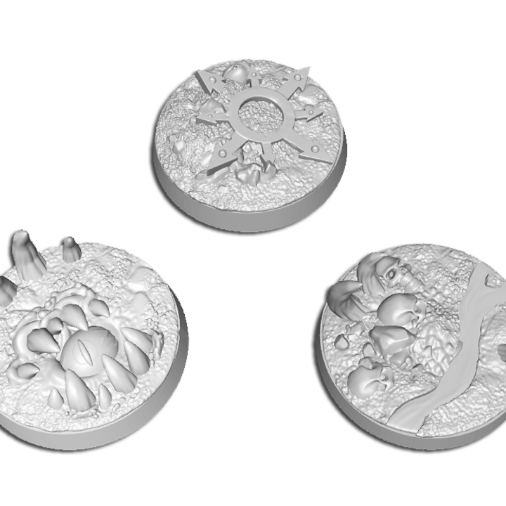 3D Printable CHAOS Bases and Toppers for your Miniatures by Warg'Name