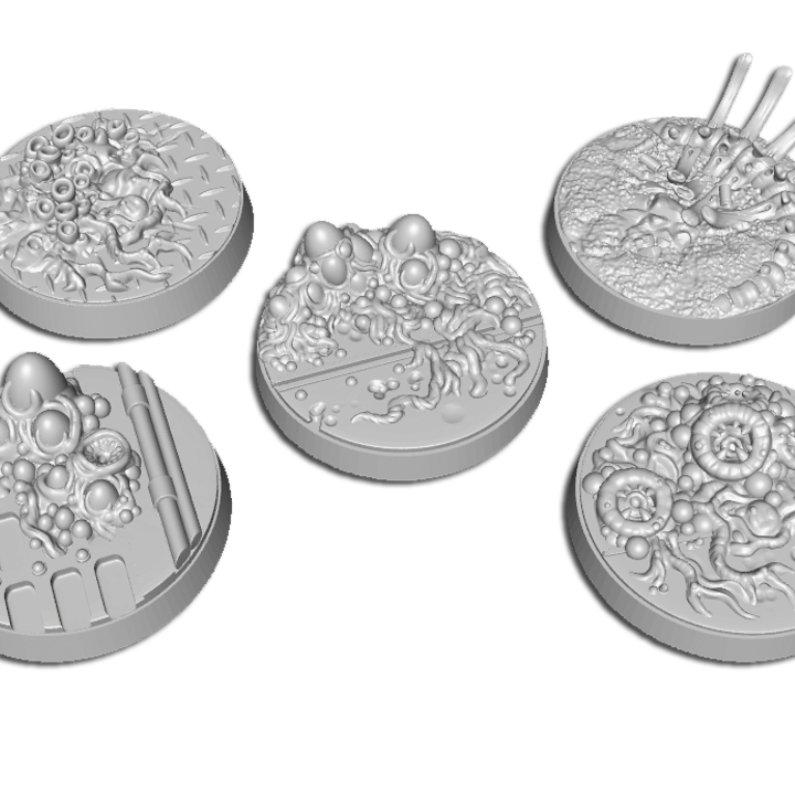 3D Printable TYRANIDS Bases and Toppers for your Miniatures by Warg'Name