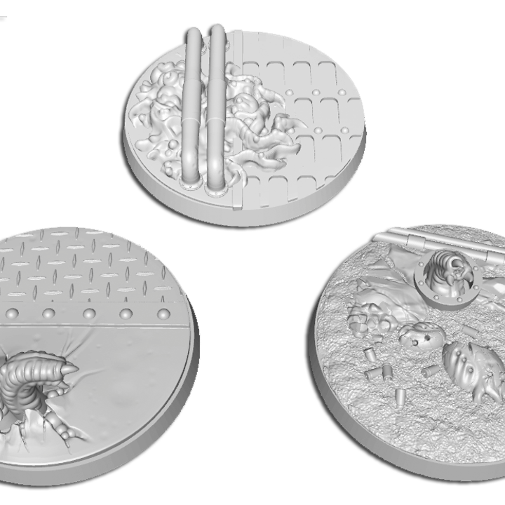 3D Printable TYRANIDS Bases and Toppers for your Miniatures by Warg'Name