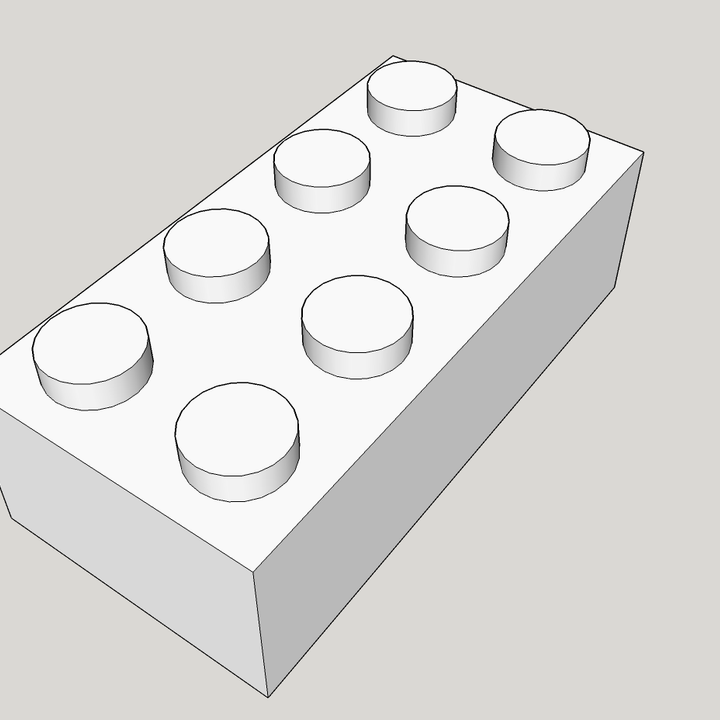 3D Printable LEGO Brick - 2X4 by VLAD-MARIUS