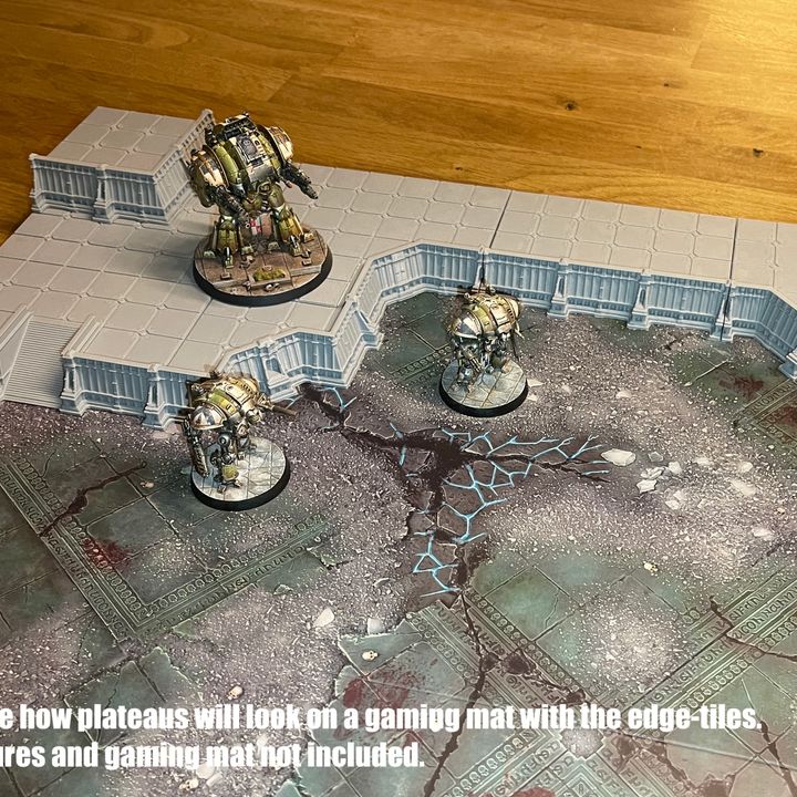 3D Printable Concretium - brim tiles and plateaus by LumosMiniatureTerrain