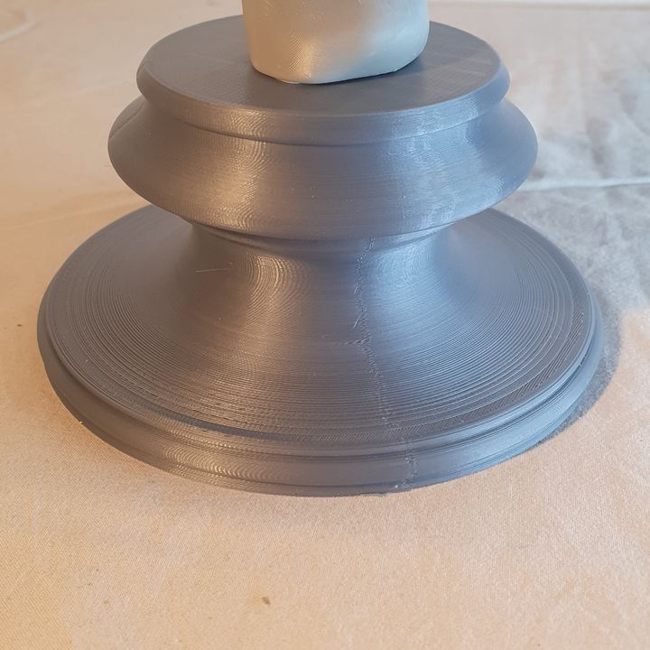 3D Printable cylindrical bust base pedestal female style without ...