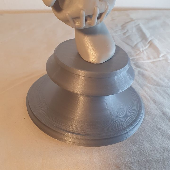 3D Printable cylindrical bust base pedestal female style without ...