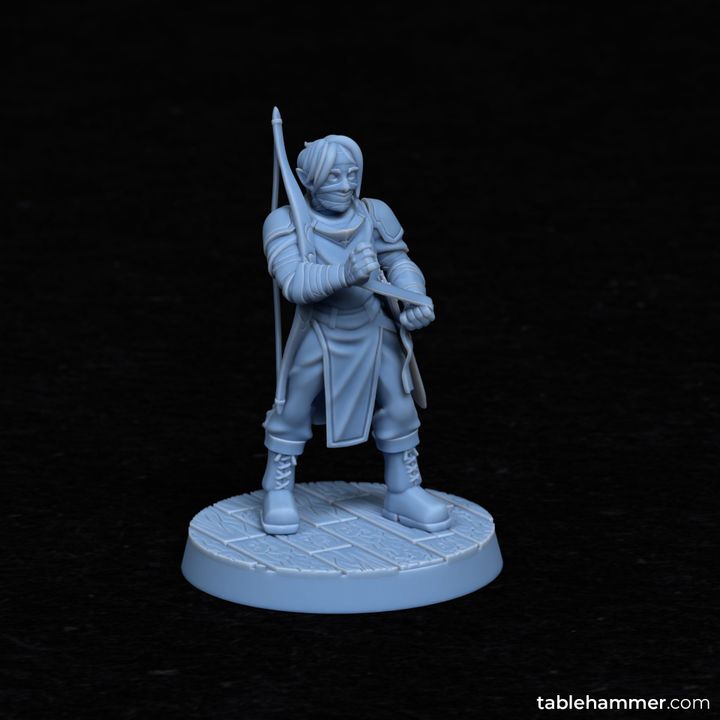 3D Printable Aleits Calmfinger (Elf Hero Ranger) by Tablehammer