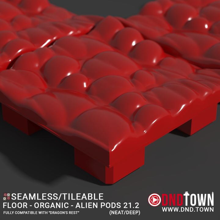 3D Printable 3D Modular Dungeon Tile: Floor - Organic - Alien Pods 21.2 ...