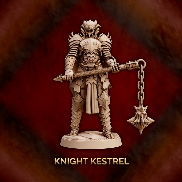 3D Printable Armored Dragonnel Mounted Knight by Artificers_Mini