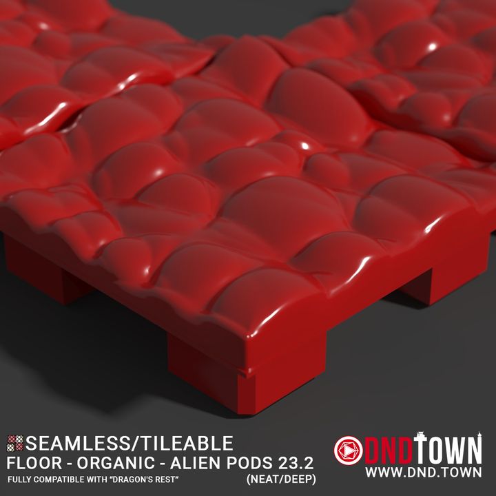 3D Printable 3D Modular Dungeon Tile: Floor - Organic - Alien Pods 23.2 ...