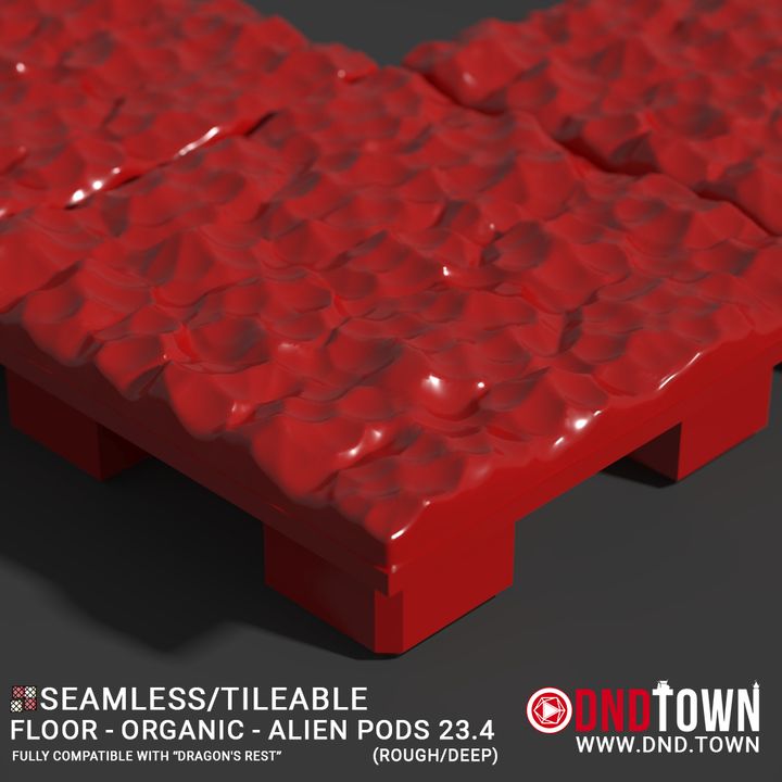 3D Printable 3D Modular Dungeon Tile: Floor - Organic - Alien Pods 23.4 ...