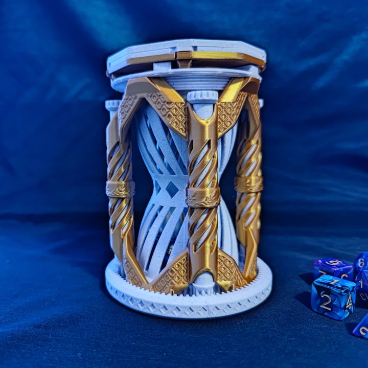 3D Printable Rotating Hourglass Dice Box by 3DTechDesigns
