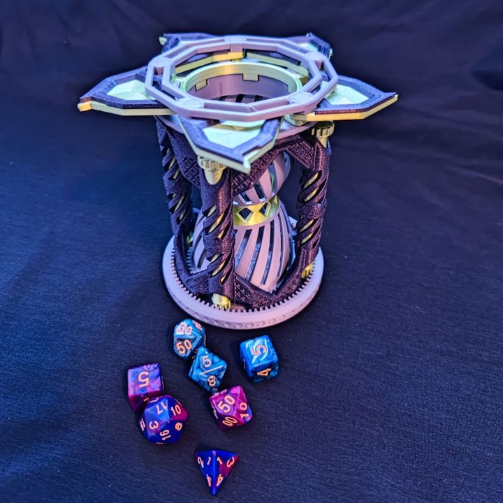 3D Printable Rotating Hourglass Dice Box by 3DTechDesigns
