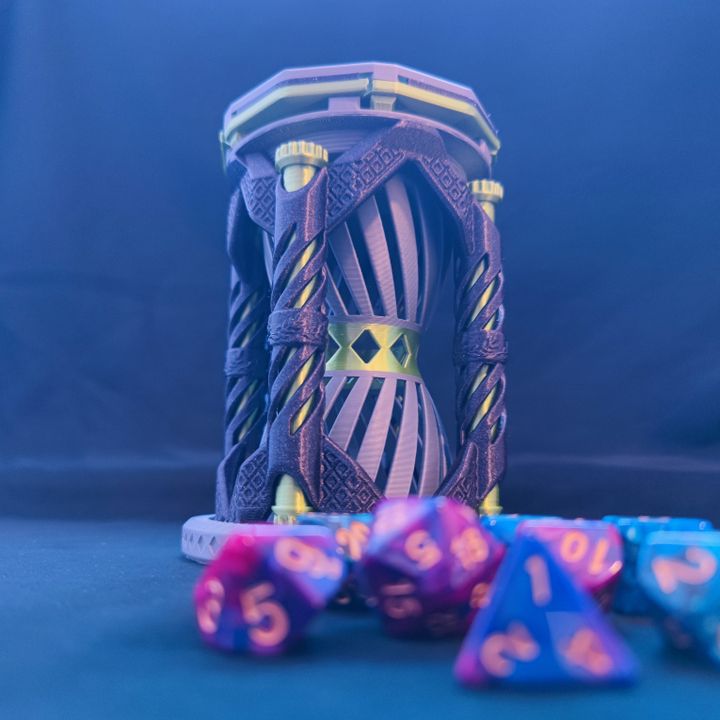 3D Printable Rotating Hourglass Dice Box by 3DTechDesigns