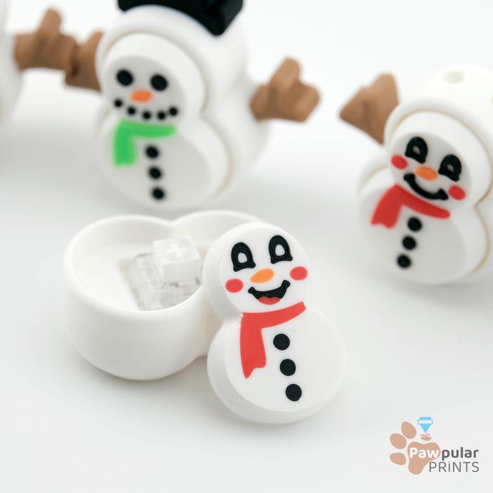 3D Printable Clicky The Snowman Multi-Pack - Fidget Keychain [Private ...