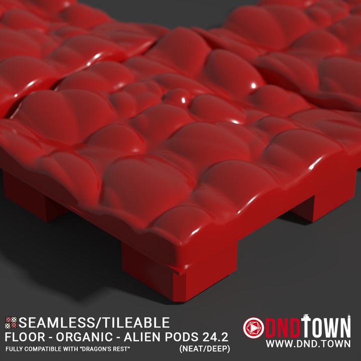 3D Printable 3D Modular Dungeon Tile: Floor - Organic - Alien Pods 24.2 ...